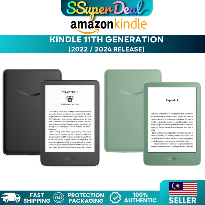 Amazon Kindle baharu sepenuhnya (Keluaran 2022 / 2024) Storan 16GB | Lazada