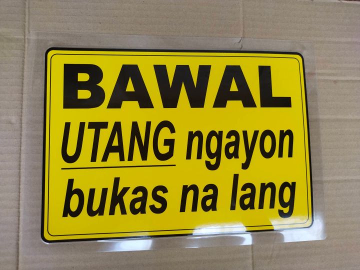Bawal utang signage laminated | Lazada PH