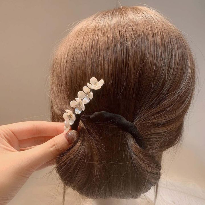 Wild Girls Shell Women Korean Flower Hair Accessories Hair Bun Maker ...