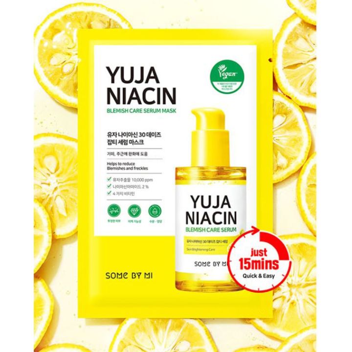 SOME BY MI Yuja Niacin Blemish Care Serum Mask 25g x 10 Sheets, Reduce ...