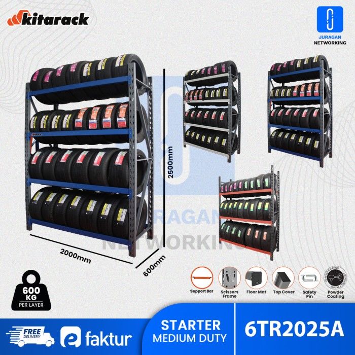 6TR2025 KITARACK Tire Rack Rak Ban Motor Mobil 600KG Rak Besi Display ...