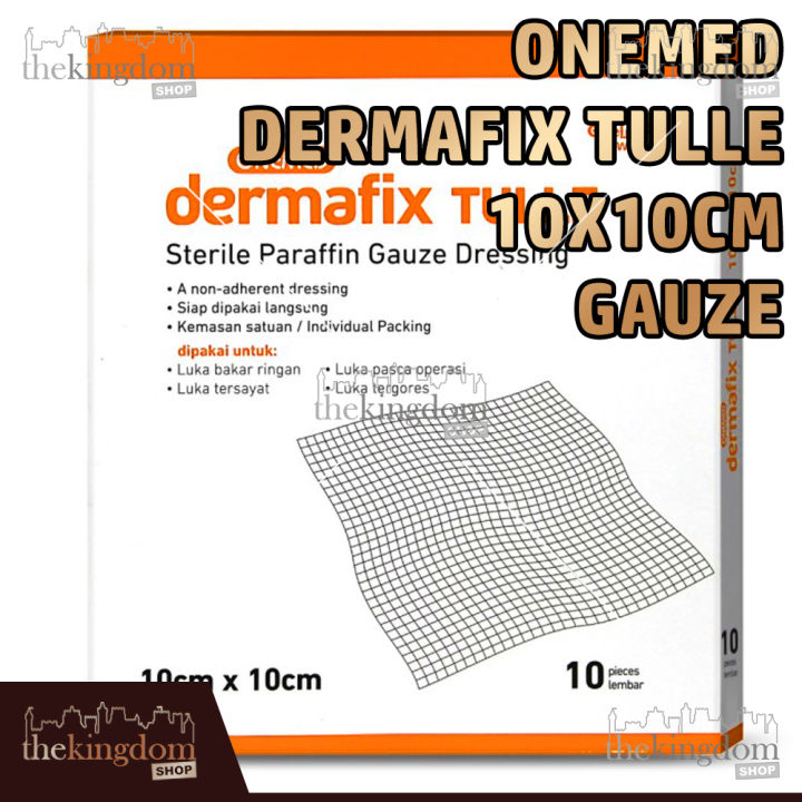 Onemed Dermafix Tulle 10x10cm Sterile Paraffin Gauze Dressing Plester ...