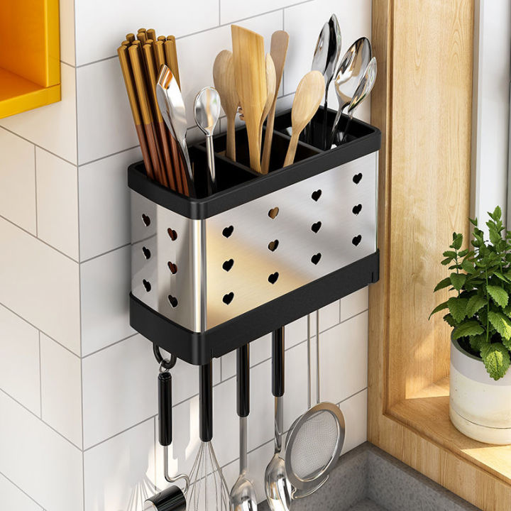 Kitchen Utensil Holder ,Multifunctional Draining Chopstick Cage,Double ...