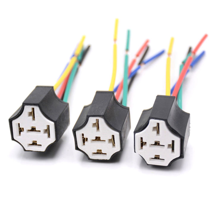 QIXIANG Ceramic Car relay holder,5 pins Auto relay socket 5 pin relay ...