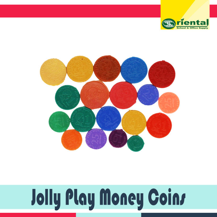 Educational Play Money Plastic Coins - Different denominations in a ...