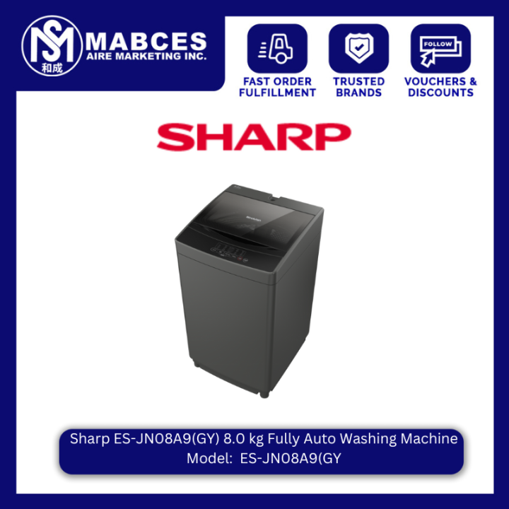Sharp ES-JN08A9(GY) 8.0 kg Fully Auto Washing Machine | Lazada PH