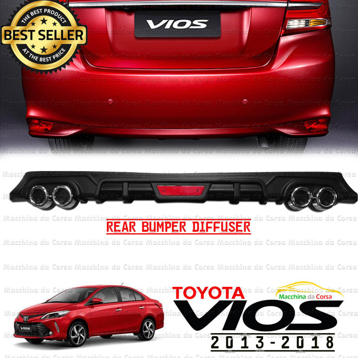 Toyota Vios 2013-2018 3RD GEN SUPERMAN Rear Bumper Lip Diffuser (Matte ...