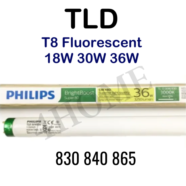 Philips TLD TL-D Brightboost 18W 36W 830 840 865 T8 Fluorescent Light Tube | Lazada Singapore