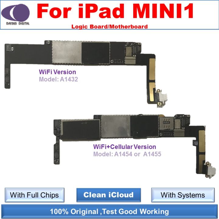 Icloud Free Unlocked Motherboard For Ipad Mini 1 Logic Boards A1432 ...