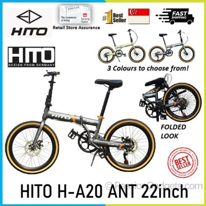 HITO H-A20 ANT 22inch foldable bicycle ultra-light bike 7speed | Lazada ...