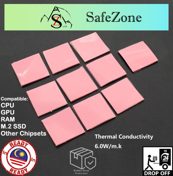 Thermal Pad Silicone 6.0WmK Heatsink IC Chipset for GPU VRAM, RAM, SSD ...