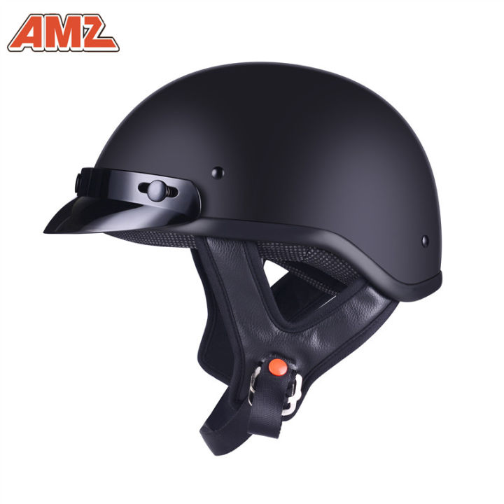 AMZ pedal electric helmet retro motorcycle calf half helmet Harley ...