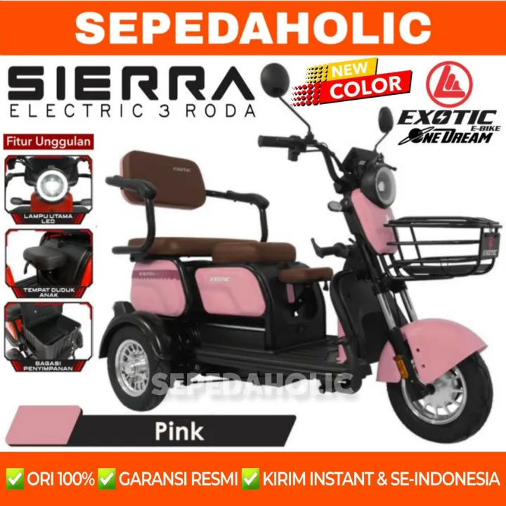 Sepeda Listrik Roda Tiga EXOTIC SIERRA BY PACIFIC 650 Watt Electric E ...