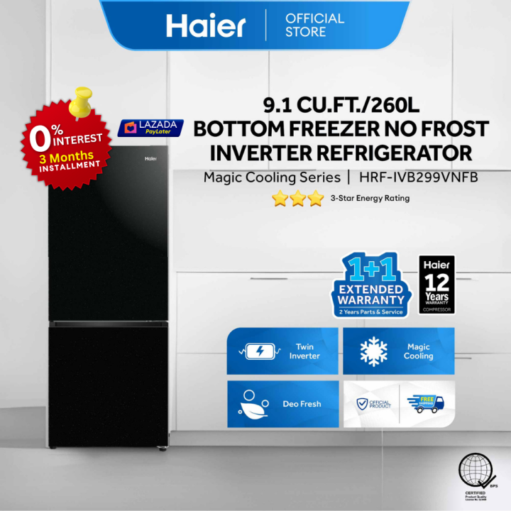 [SELLER PICK] Haier HRF-IVB299VNFB 9.1 cu.ft./260L Magic Cooling No ...