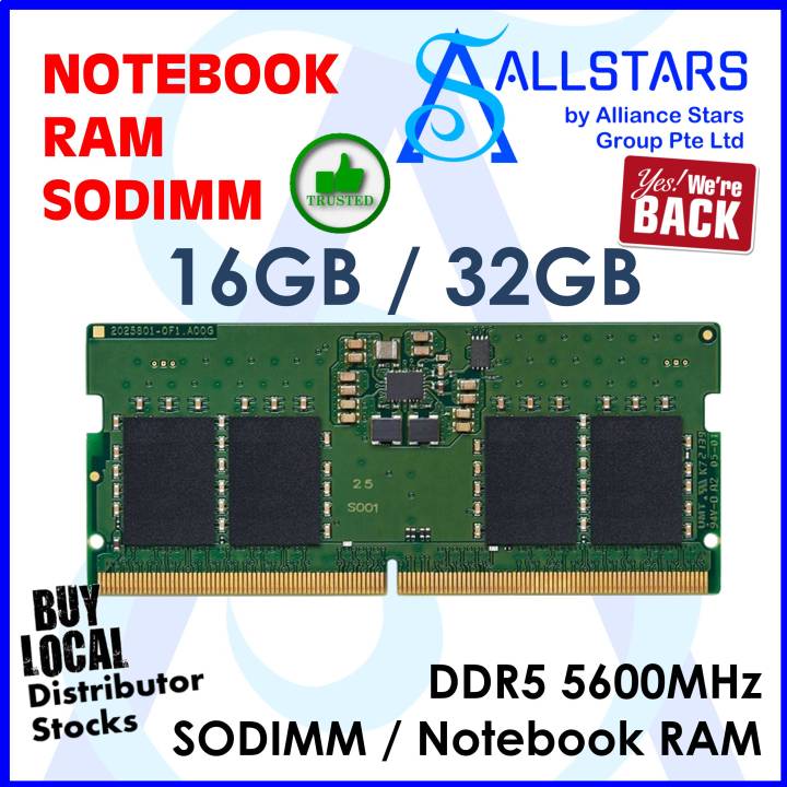 (ALLSTARS : We are Back Promo) DDR5 5600MHz SODIMM / Notebook RAM ...