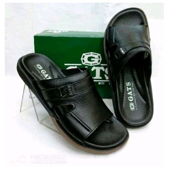 Promo Sandal Pria Gats RC 007 Kulit Asli Hitam | Lazada Indonesia