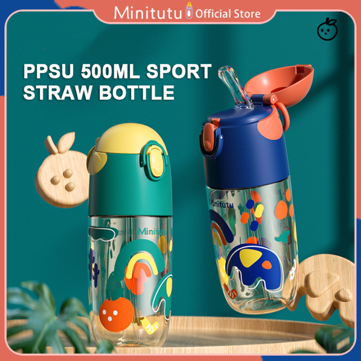 Minitutu student PPSU portable straw cup 500ML large-capacity Resistant to falling BPA free ...