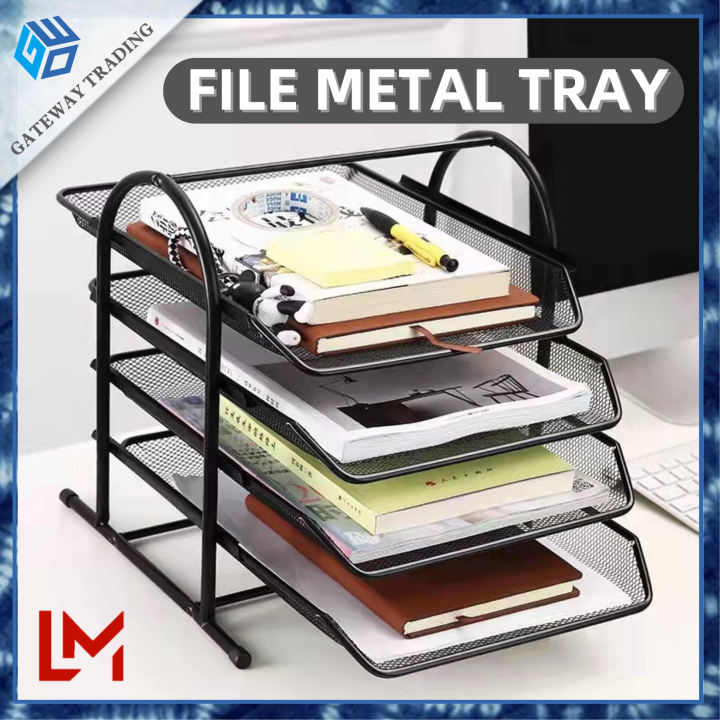File Metal Mesh Tray Multi-Layer Storage Frame Rack Metal Mesh ...