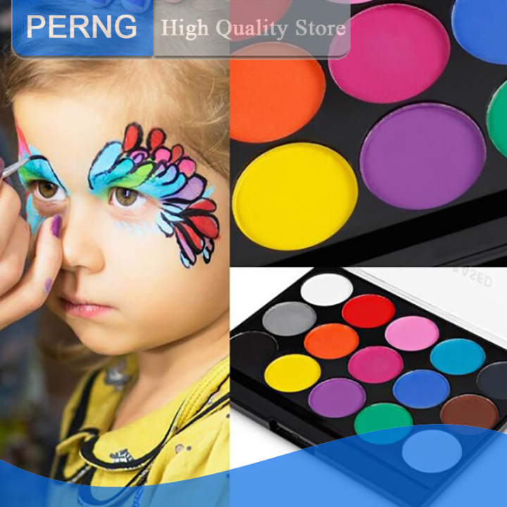 [PERNG] Teche 15สีชุดภาพสีน้ำมันสีทาใบหน้าร่างกายเครื่องมือแต่งหน้าฮา ...