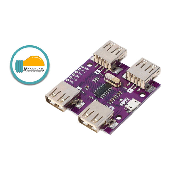 4-Port USB 2.0 HUB High Speed Controller Module for Arduino Micro USB ...