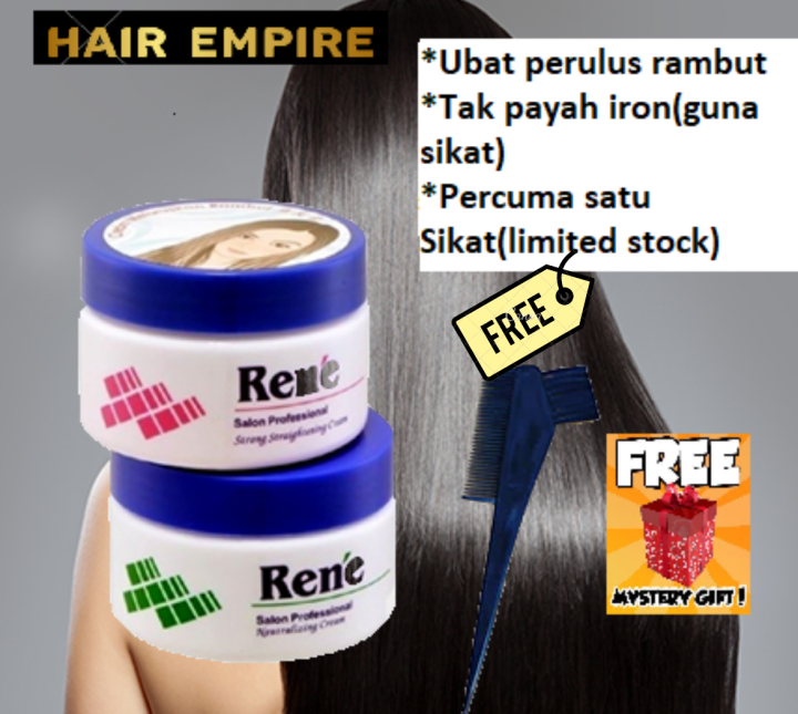 Rene Rebonding Cream & Neutralizer (No need iron) 120ml + 120ml Hair ...