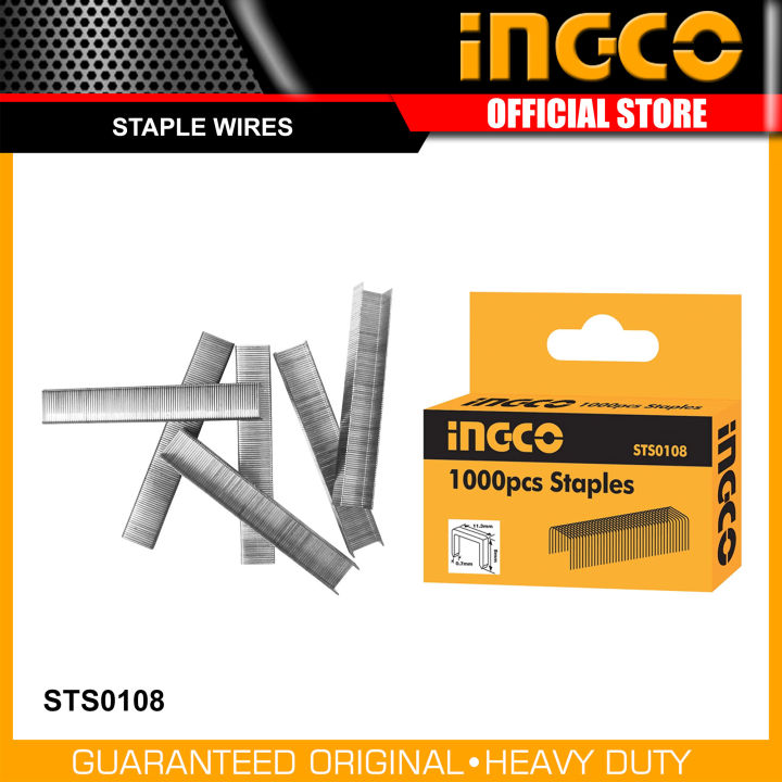 INGCO 1000pcs Staple Wires 8mm-12mm Set for INGCO Staple Gun Tacker IHT ...