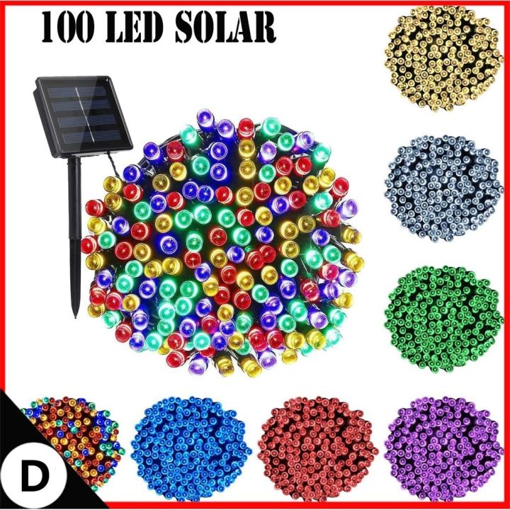 DHD 10 Meter - 100L LED Solar Powered Waterproof Black Line Wire ...