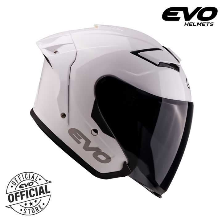 EVO TR-X Plain Half Face Dual Visor Helmet with Free Clear Lens | Lazada PH