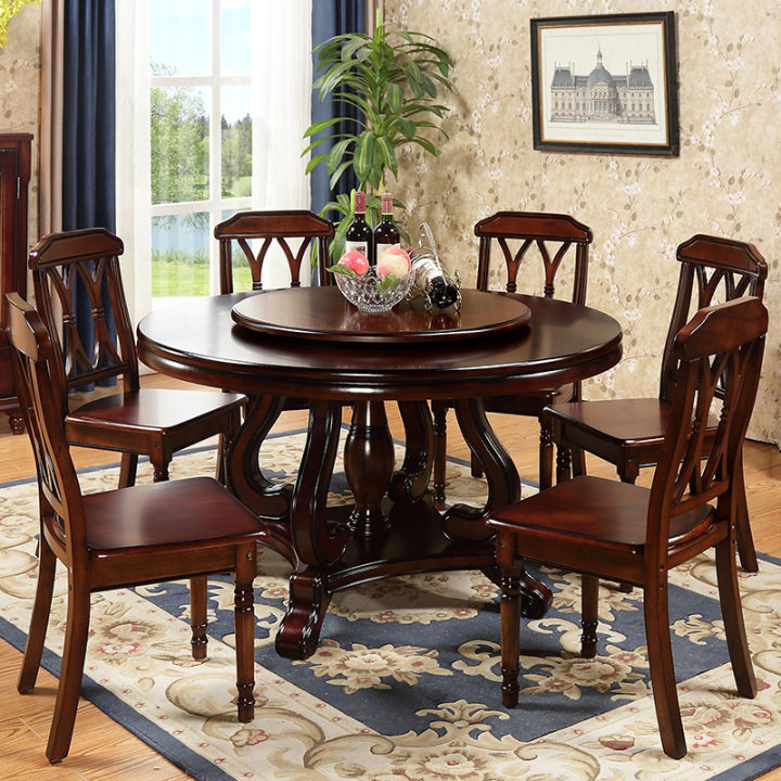 New design home furniture solid wood classic dinner house round ...