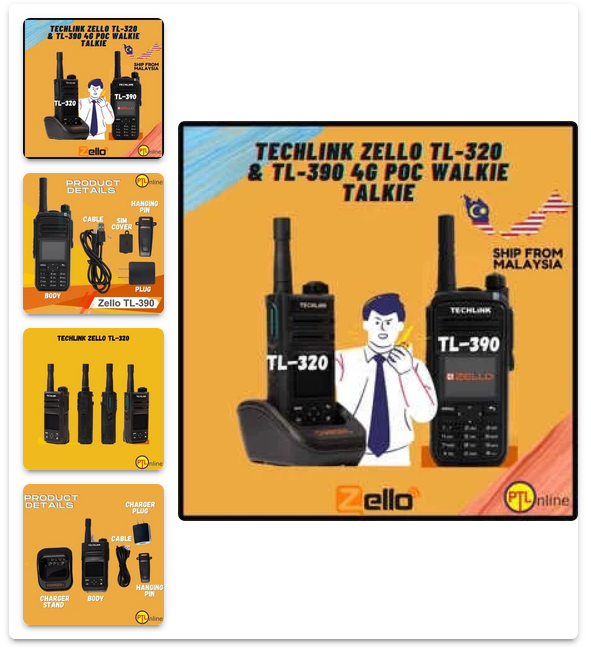 Techlink Zello TL-390 & TL-320 Series 4G POC Walkie Talkie | Lazada