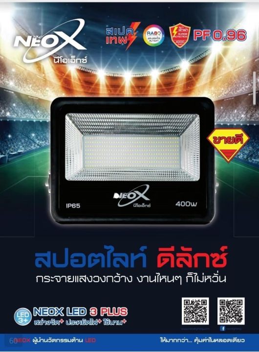 Neox โคมไฟสปอตไลท์แอลอีดีนีโอเอ็กซ์ รุ่น ดีลักซ์ ขนาด 100 วัตต์ 150 วัตต์ 200 วัตต์ 300 วัตต์ ...