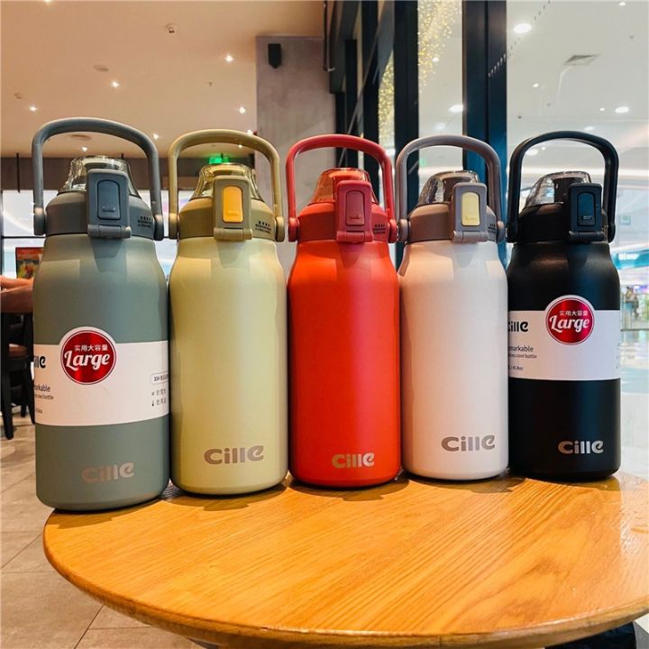 Cille Thermos 1300 / 1700ml Ống hút bằng thép không gỉ 316 Giữ ấm trong 12 giờ Bình Nước Giữ ...