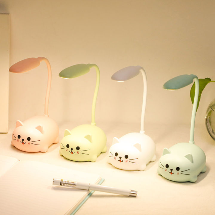 LED Cute Lamp Mini Study Lamp 400mAh Rechargeable Cartoon Cat Lamp ...