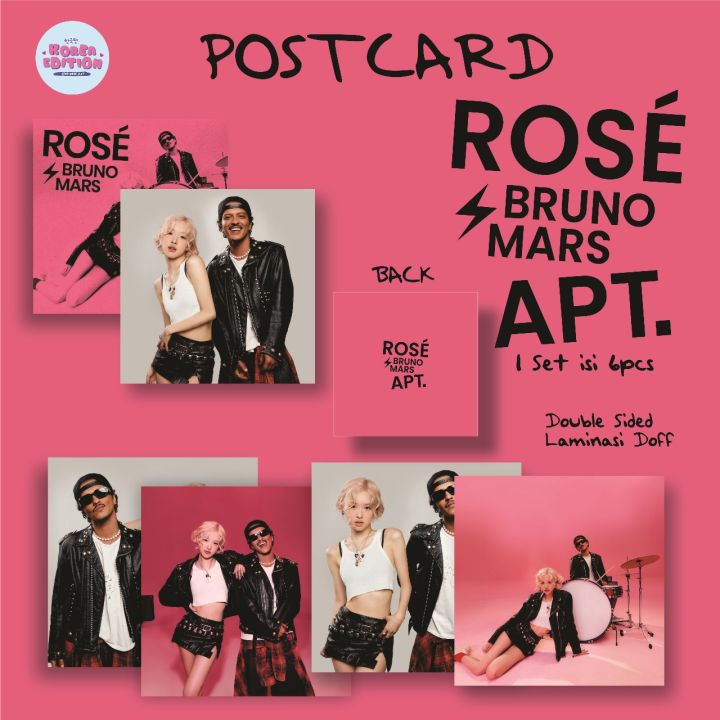 Postcard APT Rose X Bruno Mars Apartment Blackpink Koleksi Kpop | Lazada Indonesia