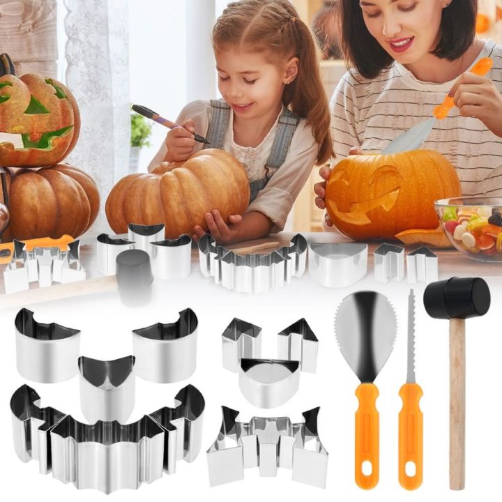 ZYJC MALL 13Pcs Heavy Duty Stainless Steel Pumpkin Carving Kit Face ...