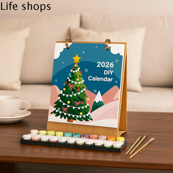 LIFE SHOPS 12 Month Desk Calendar 2026 Edition Handmade Table Planner ...