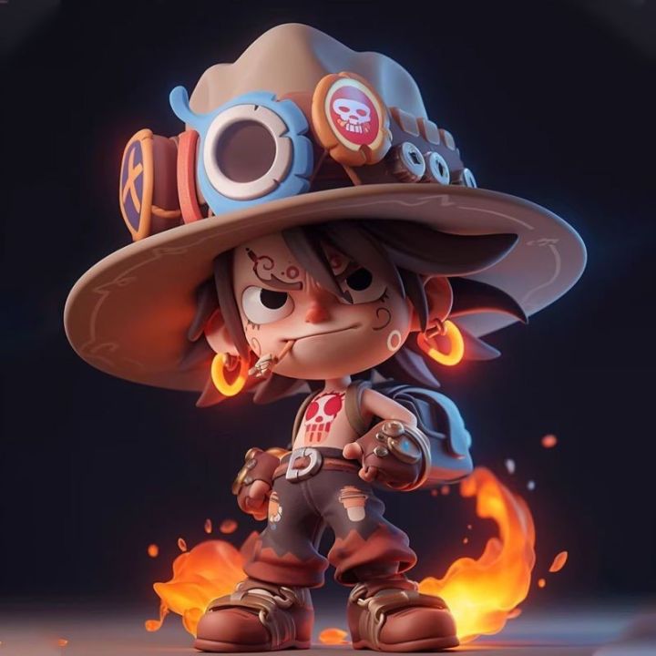 โมเดล One Piece Q Edition Cowboy Ace 15cm Figure Model โมเดลวันพีช ...