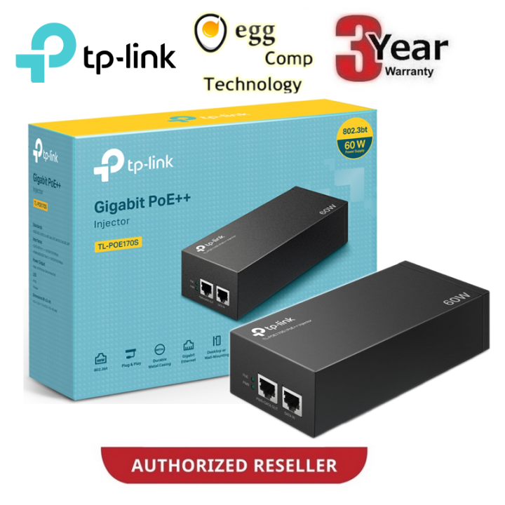 TP-LINK TL-POE170S POE Injector Adapter Complies with IEEE802.3af 60W ...