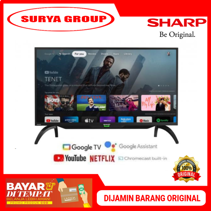 SHARP 2T-C42EG1I AQUOS (42 Inch) Full-HD Google TV Smart Android - Garansi Resmi, Original, Awet ...