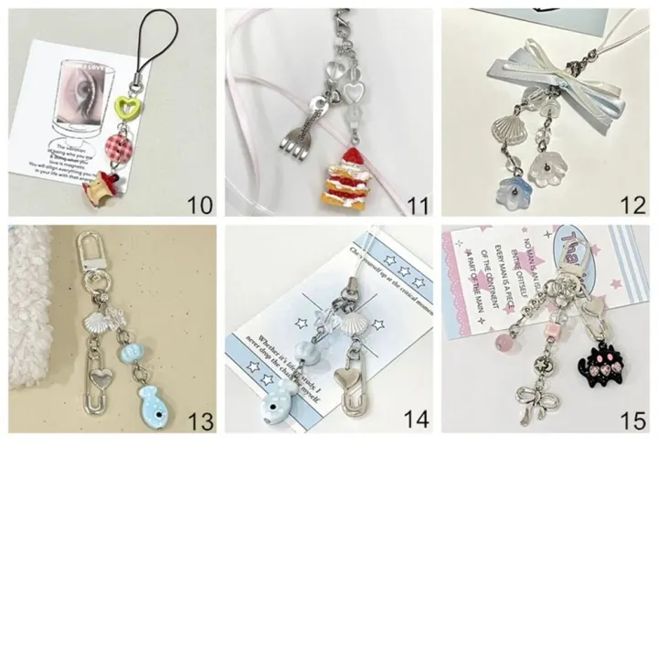 MUQZI Pendant Y2K Phone Charms Knotbow Sparkling Phone Chain Telephone ...