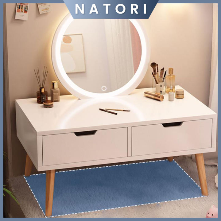 NATORI Meja Rias Aesthetic / Meja Rias Lampu LED / Meja Rias Mini ...
