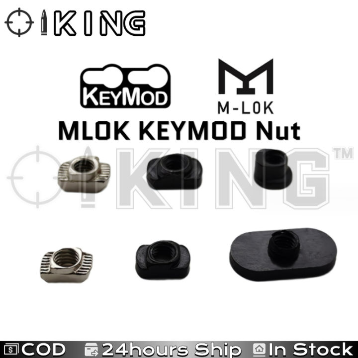 Oiking Tactical M4 M5 MOE M-Lok Keymod Nut Steel Nut for Mlok Rail and Keymod Rail System ...