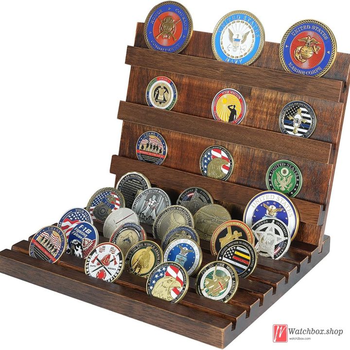 Challenge Coin Display Stand Military Coin Holder Wooden Rack Medal ...