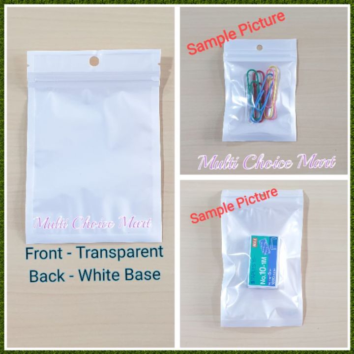 100pcs Ziplock Bag / Packing Bag / Transparent White Plastic Bag ...