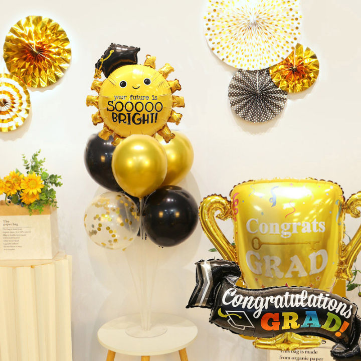 Happy Time Graduation Decoration Balloons Set 2024 Balloon Stand Table ...