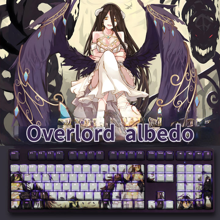 Overlord Albedo 108 Keys PBT Dye Sublimation Keycap RGB Can Transmit ...
