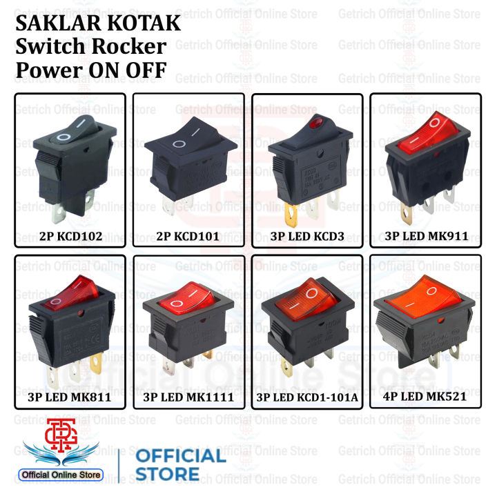 Saklar Power Switch ON OFF Mini Roker Rocker Kecil Besar 2 3 4 Pin ...