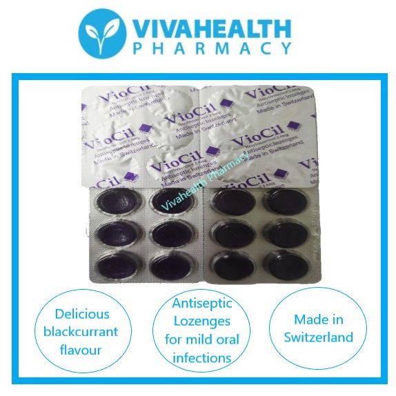 Viocil Antiseptic Lozenges -Blackcurrant 24s [Exp: 01/2026] | Lazada ...