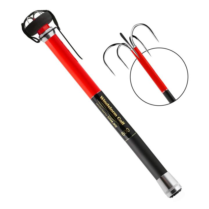 SANLIKE 4M Squid Hook Telescopic Squid Rod 4M Fiberglass Extendable Rod ...