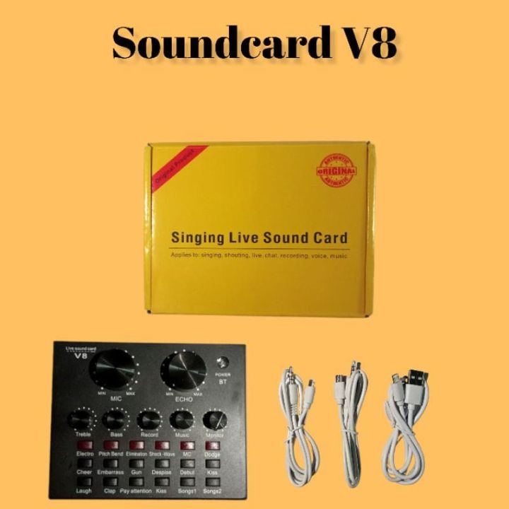 [ORIGINAL] V8 Sound Card Audio Live External Webcast Hiburan Karaoke ...